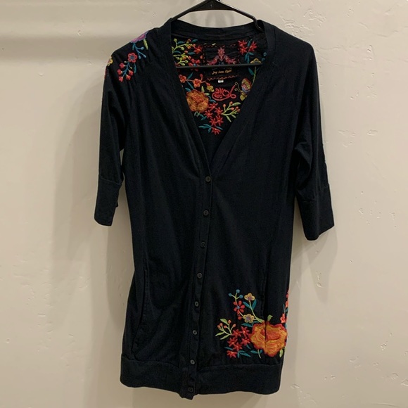 Johnny Was | Sweaters | Johnny Was Embroidered Long Button Front ...